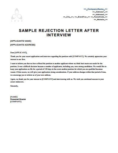 How To Write A Rejection Letter