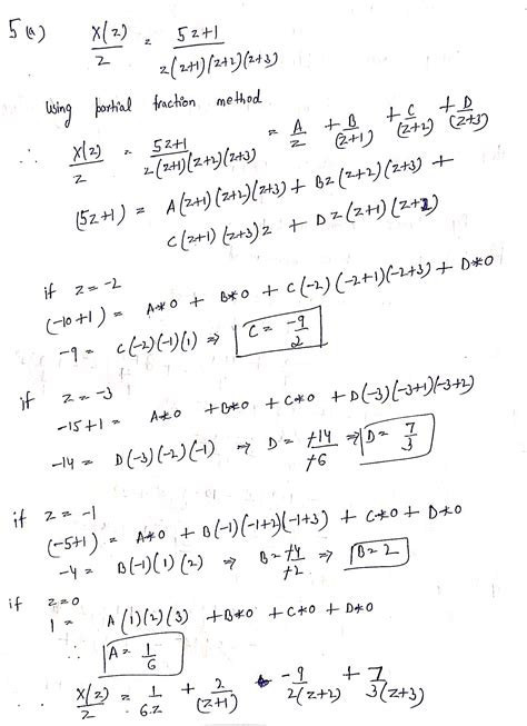Solved Calculate The Inverse Z Transform Using Two Different Methods