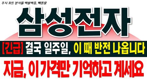 삼성전자 주가 전망 긴급 결국 일주일 이때 반전 나옵니다 지금 이가격만 기억하고 계세요 Youtube