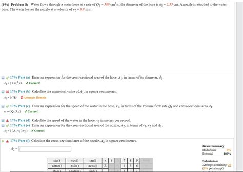 Solved Problem Water Flows Through A Water Hose At Chegg Com