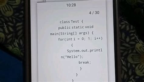 C10 28 Class Test Public Static Void Main Studyx