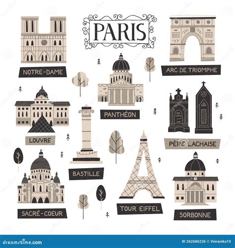 French Architecture Concept Stock Vector Illustration Of Tower Historic 262686236