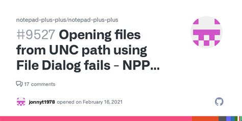 Opening Files From Unc Path Using File Dialog Fails Npp 793 · Issue 9527 · Notepad Plus
