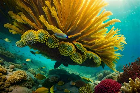 A Coral Reef With Many Colorful Sea Anemones Ai Generated 33406776