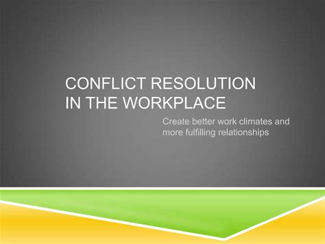 Conflict Resolution Workshop Presentation Pptx
