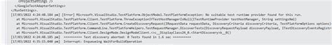 no suitable test runtime provider provides no useful info · issue