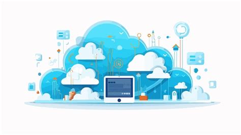 Modern Cloud Computing Design With Social Media Icon For Online Concept Premium Ai Generated