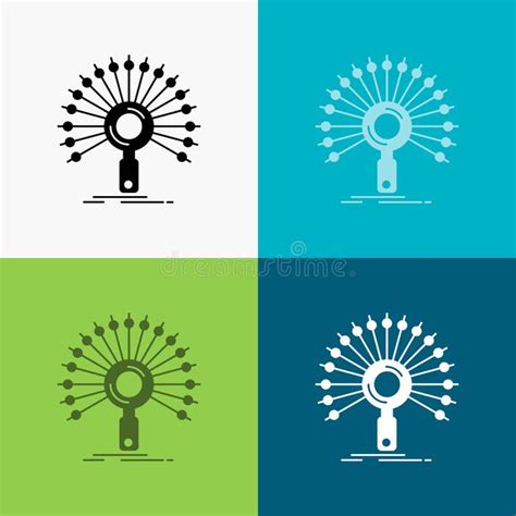 Data Information Informational Network Retrieval Icon Over Various Background Glyph Style