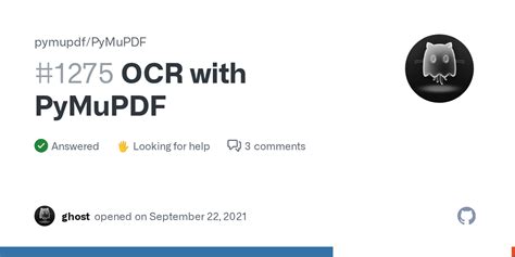 Ocr With Pymupdf · Pymupdf Pymupdf · Discussion 1275 · Github