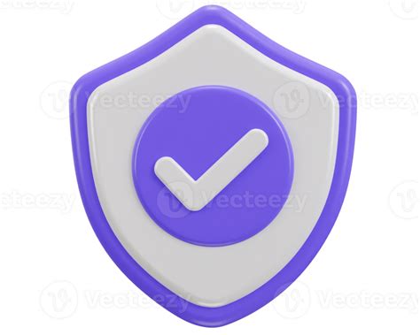Right Mark With Protect Shield 3d Verified Icon 34759362 Png
