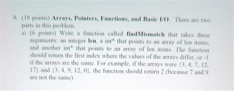 Solved 8 18 Points Arrays Pointers Functions And Basic