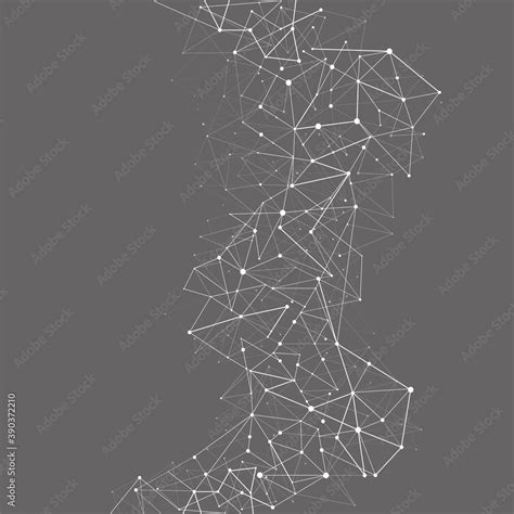 Network Abstract Connection Isolated On Gray Background Network Technology Background With Dots