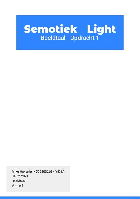 Hva Minor Visual Interface Design Beeldtaal Opdr 1 Semiotiek