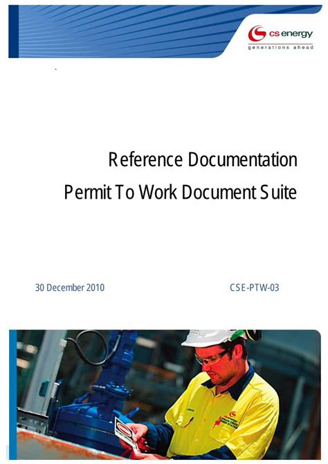 Pdf Reference Documentation Permit To Work Document Suite Reference