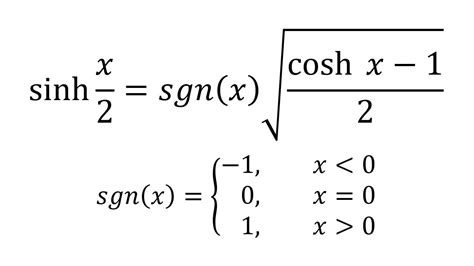 Hyperbolic Trigonometric Functions Formula