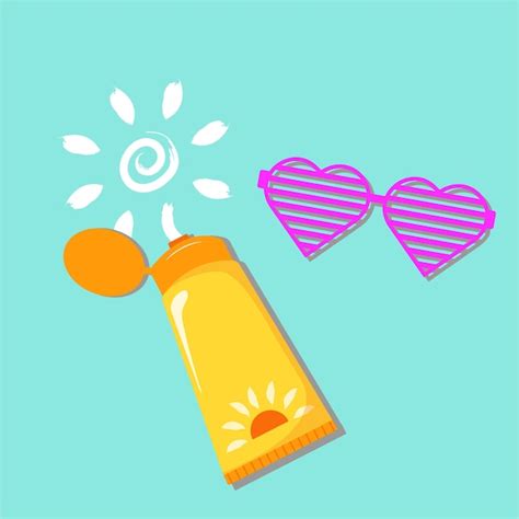 Spf Uv 보호 스킨 케어 크림 튜브와 화장품 프리미엄 벡터