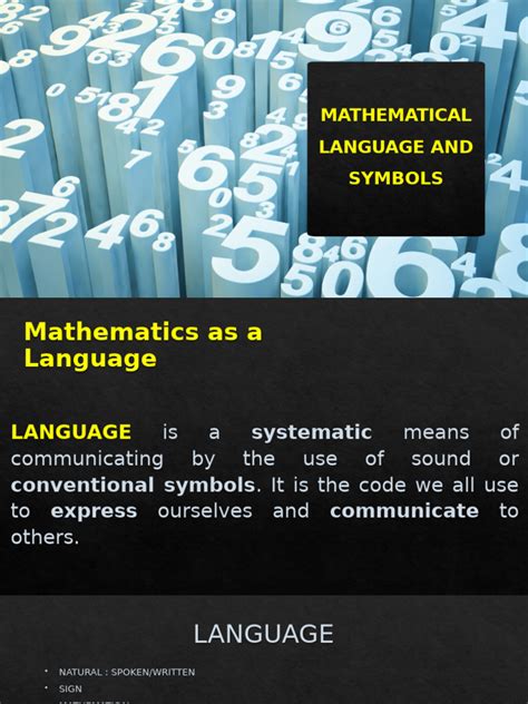 1 Mathematical Language Pdf Mathematics Symbols