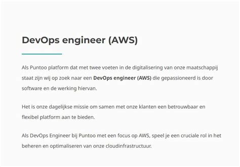 puntoo op linkedin devops aws jouw interesse of passie je hoeft niet