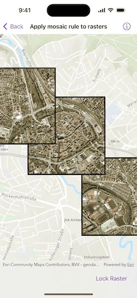 Apply Mosaic Rule To Rasters Arcgis Maps Sdk For Swift Esri Developer
