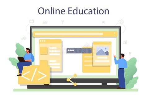 Frontend Developer Online Service Or Platform Website Interface Stock Vector Illustration Of