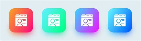 Profile Solid Icon In Square Gradient Colors User Signs Vector