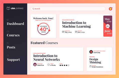 E Learning Courses Dashboard UI Freebie Supply