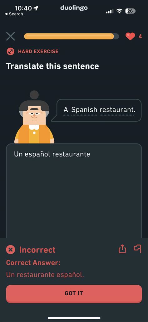 [spanish] not sure of grammar syntax rule r duolingo