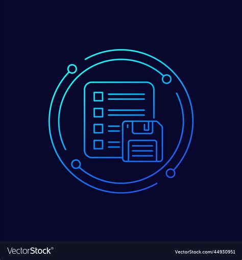 Select Files For Backup Line Icon Royalty Free Vector Image