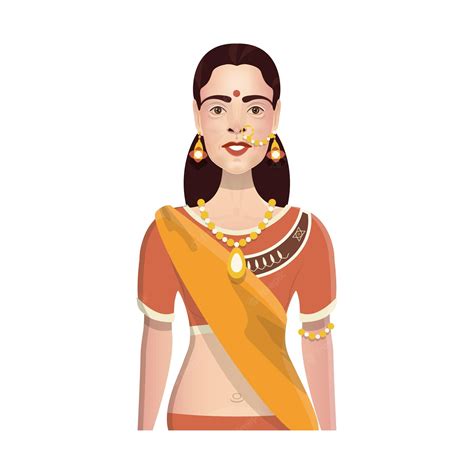 Premium Vector Indian Women In A Realistic Style