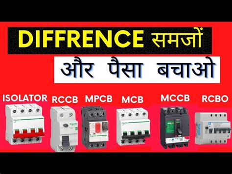 Difference Between MCB MCCB MPCB RCCB RCBO Electrical OFF