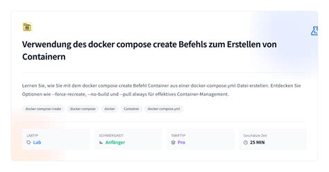 Docker Compose Create Befehl Container Erstellen Und Verwalten Labex