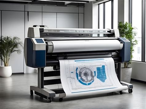 Premium Photo Professional Large Format Plotter At An Engineering Office Printing Design