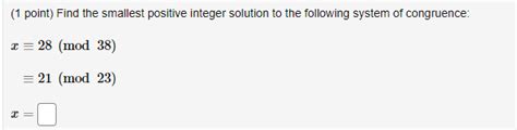 [solved] 1 point find the smallest positive integer