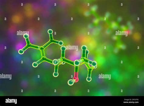Linalool Molecule Computer Illustration Naturally Occurring Organic Compound Found In