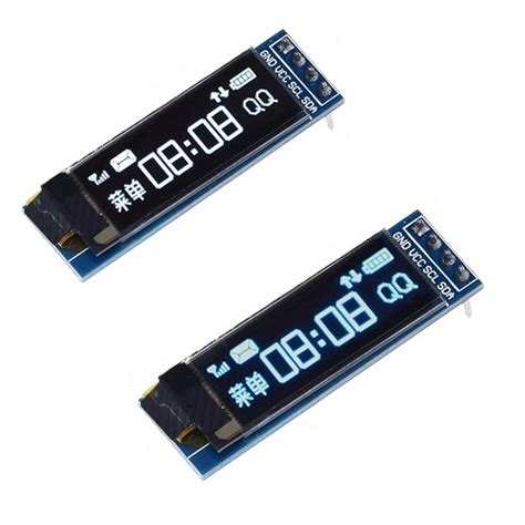 ماژول نمایشگر Oled سفید و آبی 0 91 اینچ دارای ارتباط I2c