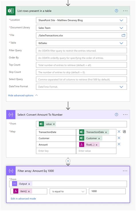 How To Filter Excel Table Rows In Power Automate Text Numbers Dates