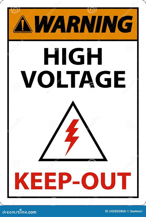 Warning High Voltage Keep Out Sign On White Background Stock Vector Illustration Of