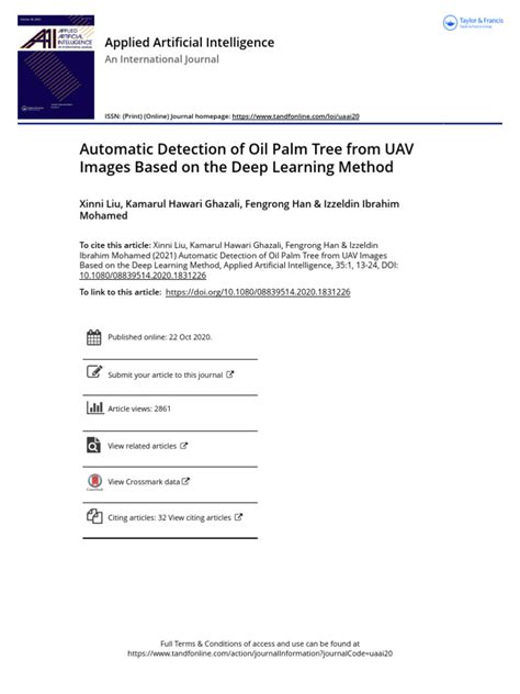 Automatic Detection Of Oil Palm Tree From Uav Images Based On The Deep Learning Method Pdf