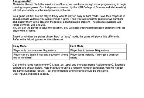 solved assignment4c mathletes game with the introduction