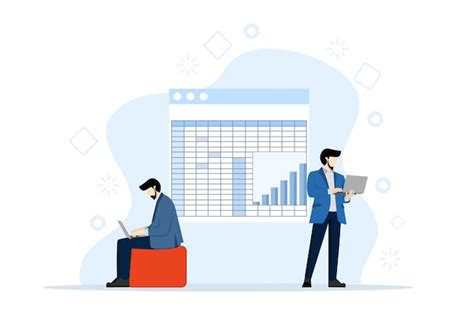 Premium Vector Vector Illustration Concept Illustration Of Spreadsheet And Using A Spreadsheet
