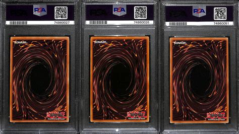Lot Detail Lot Of 3 2002 And 2003 Yu Gi Oh Psa Graded Cards Inc 2002 Red Eyes Black Dragon