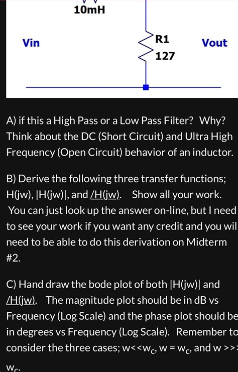 A If This A High Pass Or A Low Pass Filter Why Chegg Com