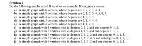 solved do the following graphs exist if so draw an