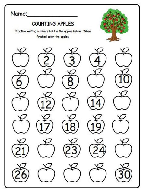 Counting And Writing Numbers 1 30 Etsy