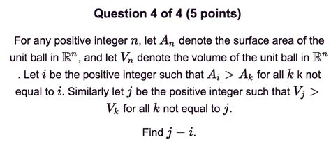 Solved Question 4 Of 4 5 Points For Any Positive Integer N Let An