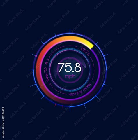Futuristic Car Speedometer Gauge Dial Neon Led Speed Meter Electric Vehicle Speedometer