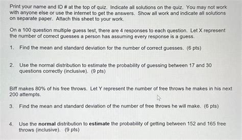 Solved On A 100 Question Multiple Guess Test There Are 4