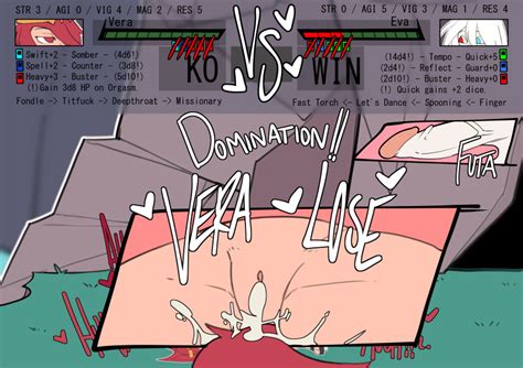 Rule 34 1futa 1girls Damage Numbers Eva Npc5554 Female Futa On