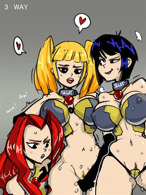 Rule 34 3 Way Slut Squad 3girls Armor Big Breasts Bikini Armor