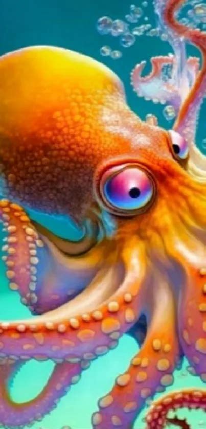 Colorful Octopus Mobile Wallpaper Free Download
